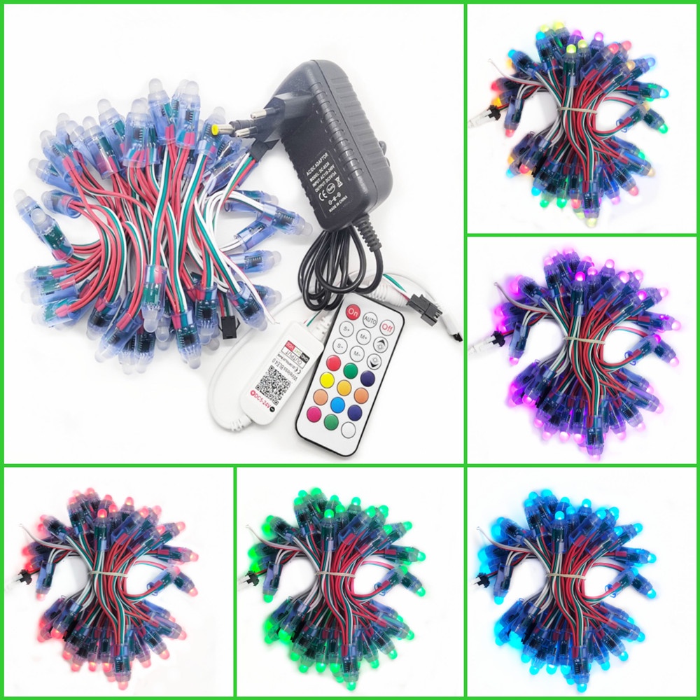50pcs F12mm DC5V WS2811 RGB FullColor LED Pixel Module IP68 Waterproof ...