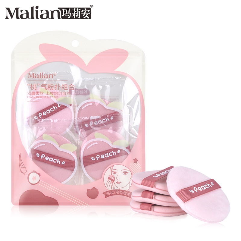 Malian Powder Puff Peach Flocking Air Cushion Puff Water Drop Puff Dry ...
