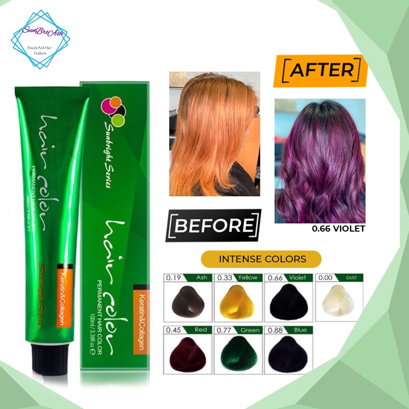 Sunbright Series Hair Colors 100ml Intense 0.00 Dust Ash Yellow Red ...