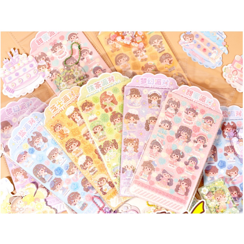 Small Mochi goo card stickers cute figures hand account goo cards DIY ...