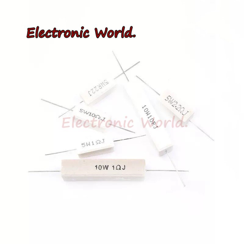 10Pcs 5W 10W 20W Cement Resistance 75K 82K 100K 2.5R 0.05R Ohm Cement Resistor Power Resistance ...