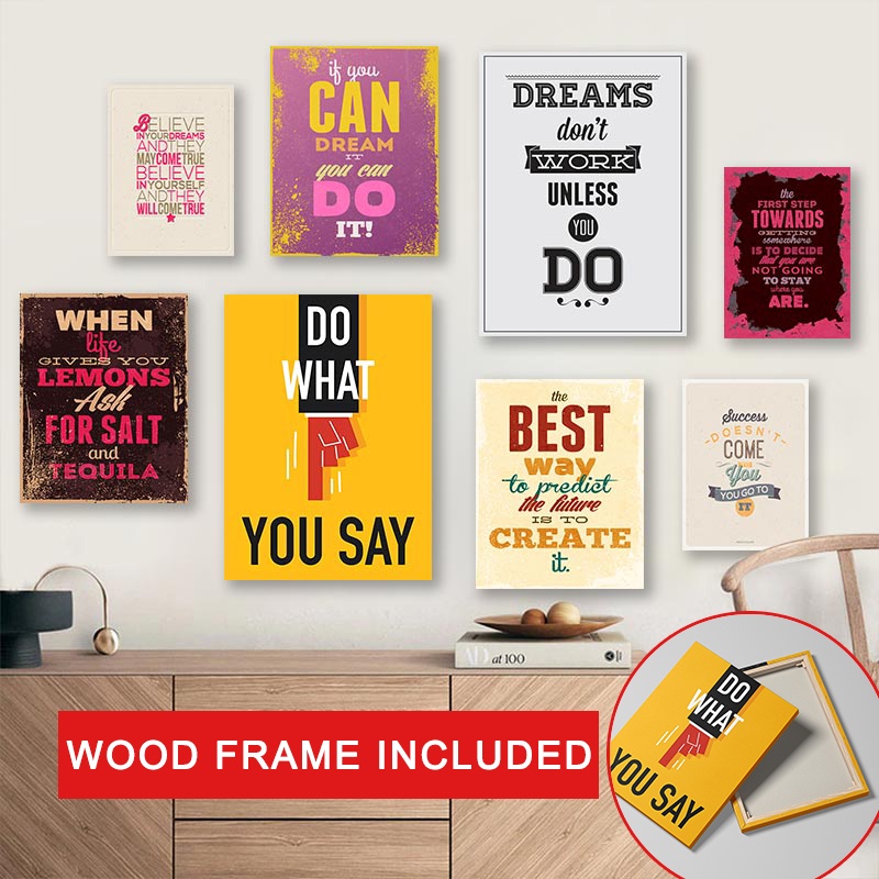 （With Frame）Inspirational Poster Frame Inspired Wall Decor Canvas ...