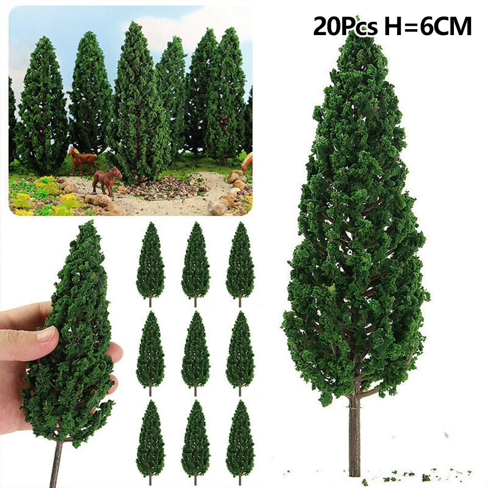 20PCS Model Trees Train Railway Diorama Scenery Layout 6cm Artificial ...