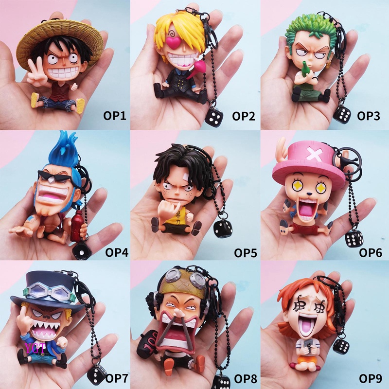 YGT New Arrival One Piece Pvc Keychain Cosplay Luffy Nami Zoro Sanji ...