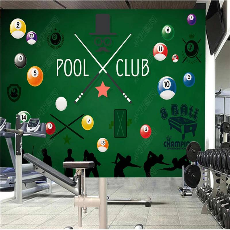 Custom Size Wallpaper Murals Retro Nostalgic Billiard Hall Snooker ...