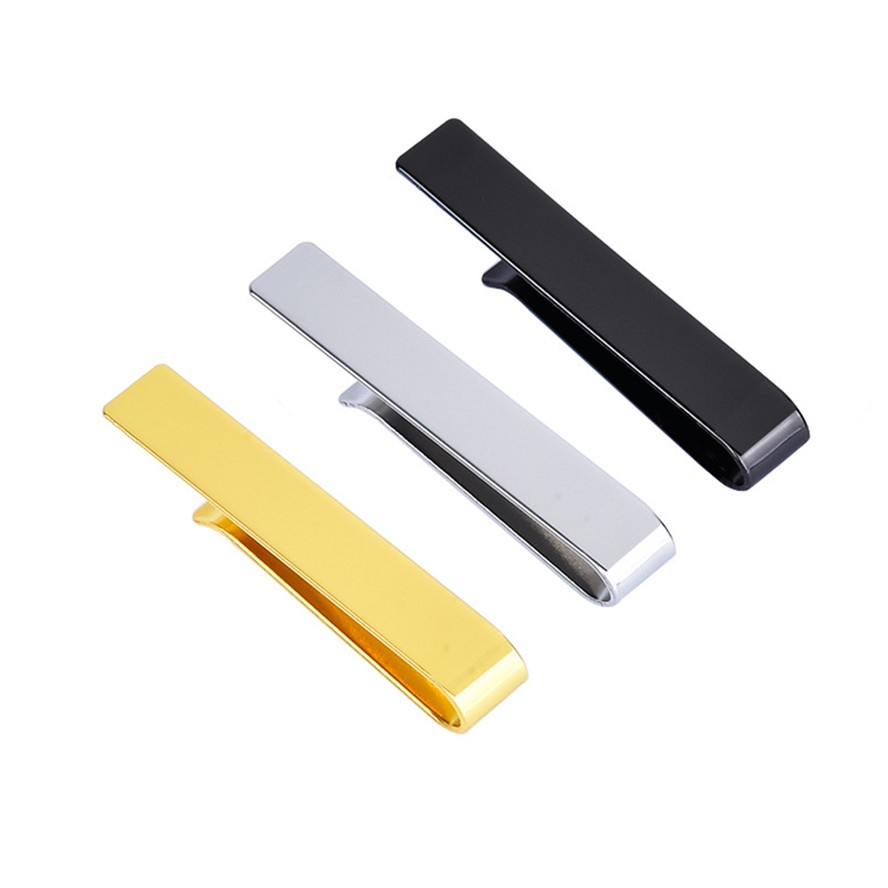 Men Simple Tie Clip Silver Golden Black Formal Business Wedding