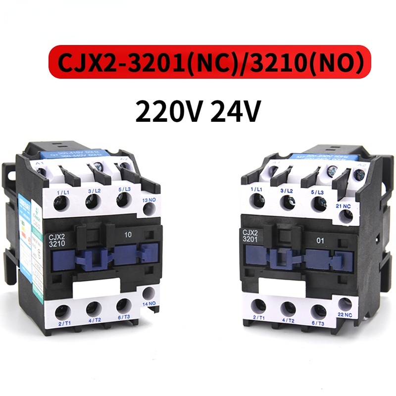 NICE CJX2-3201/3210 50/60HZ 32A AC contactor Din Rail Mounted 3P+1NO Normal Open Contactor 24V ...