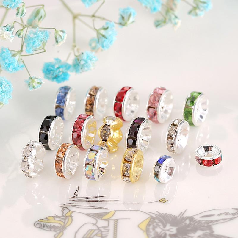 100pcs/lot 6/8mm Diamond Bead Partition Handmade Accessories with ...