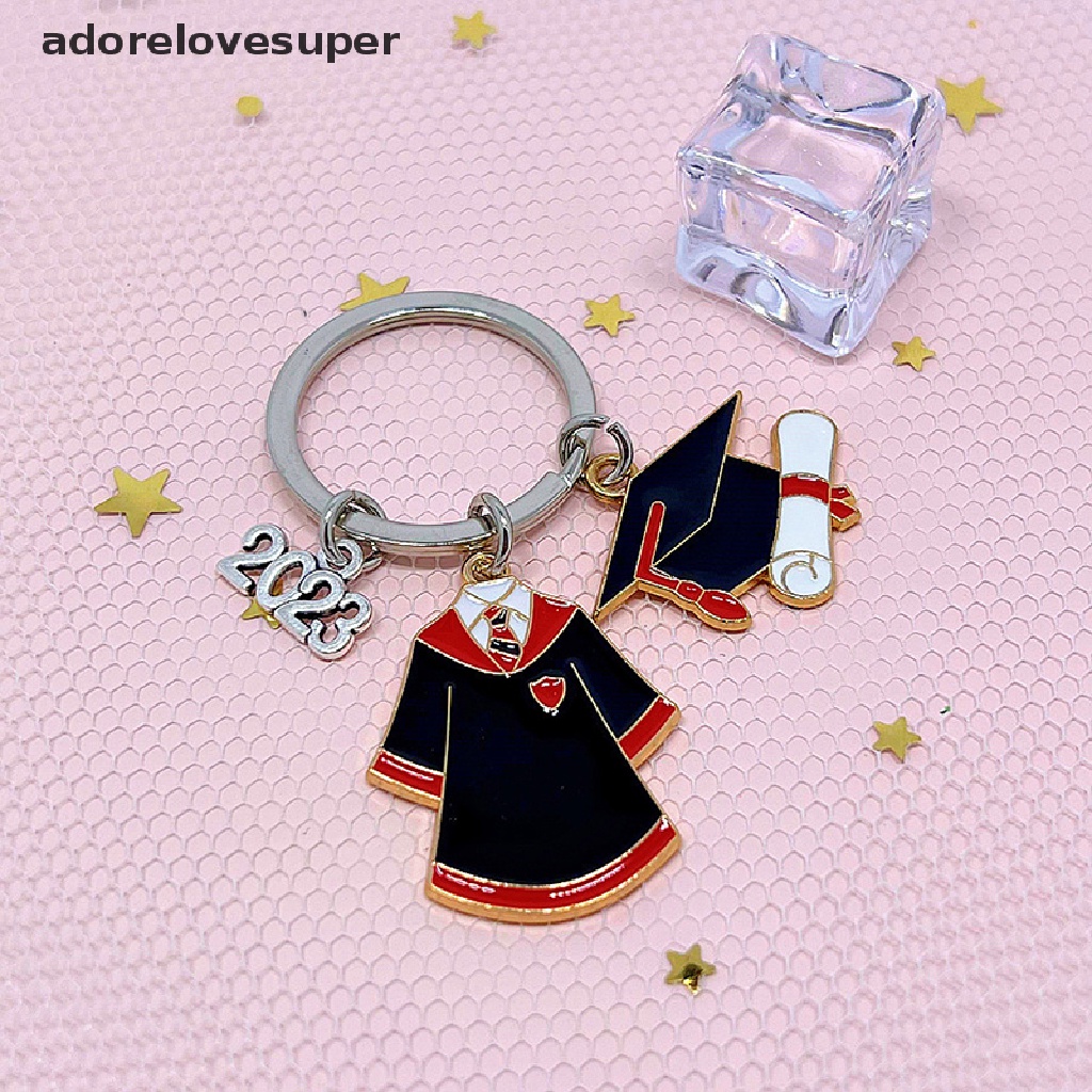 AD1PH Cute Enamel Keychain 2023 Year School Uniform Graduation Cap Key ...