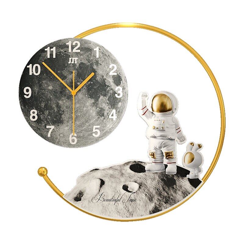Iron Art Creative Living Room Decorative Silent Sweeping Wall Clock ...