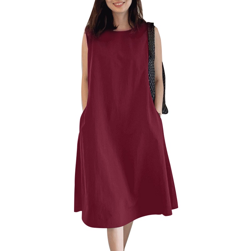 Zanzea Women Korean Casual Loose Sleeveless Round Neck Party Oversized