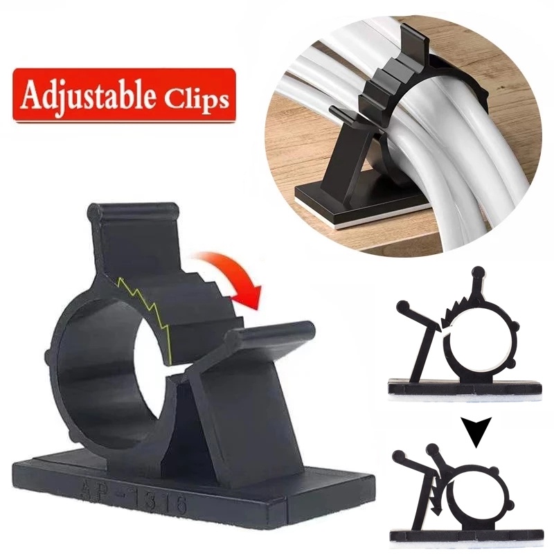 Adjustable Cable Organizer Self Adhesive Cable Clips Table Cable ...