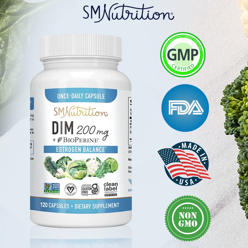 DIM Supplements 200 mg - DIM Diindolmethane Plus BioPerine for Balanced ...