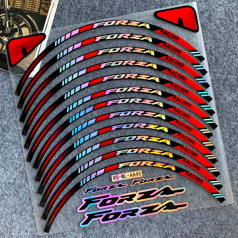 HONDA FORZA Reflective Wheel Sticker Motorcycle 14 Inch Mags Laser ...