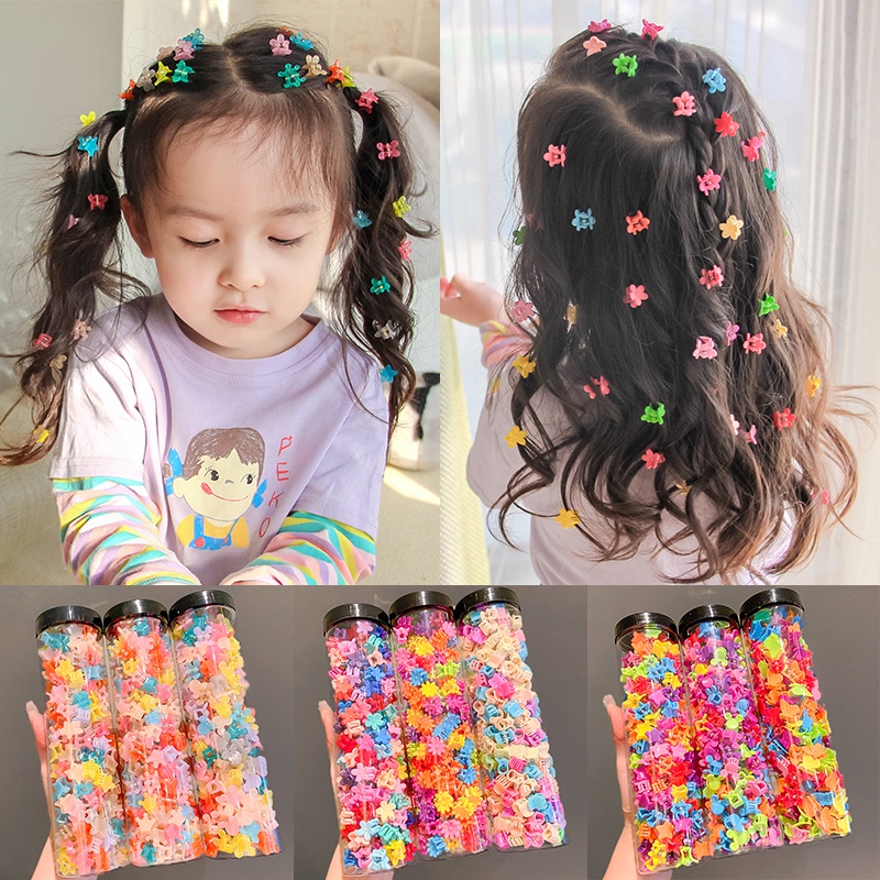 100 Pcs Children's Lovely Flower hair clip for baby girl Hair Pin Girls ...