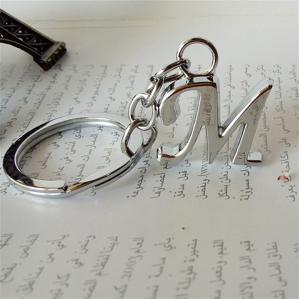NEW DIY A-Z Letters key Chain Silver Color Metal Keychain Women Car Key ...