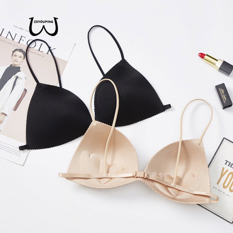 Zxyouping Kit 4 Seamless Bra Thin Straps Back Bra Without Steel Ring Underwear Girls Sexy