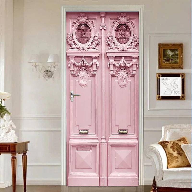 Custom Girl Pink Apartment Room Door Sticker Decal Renovator PVC ...