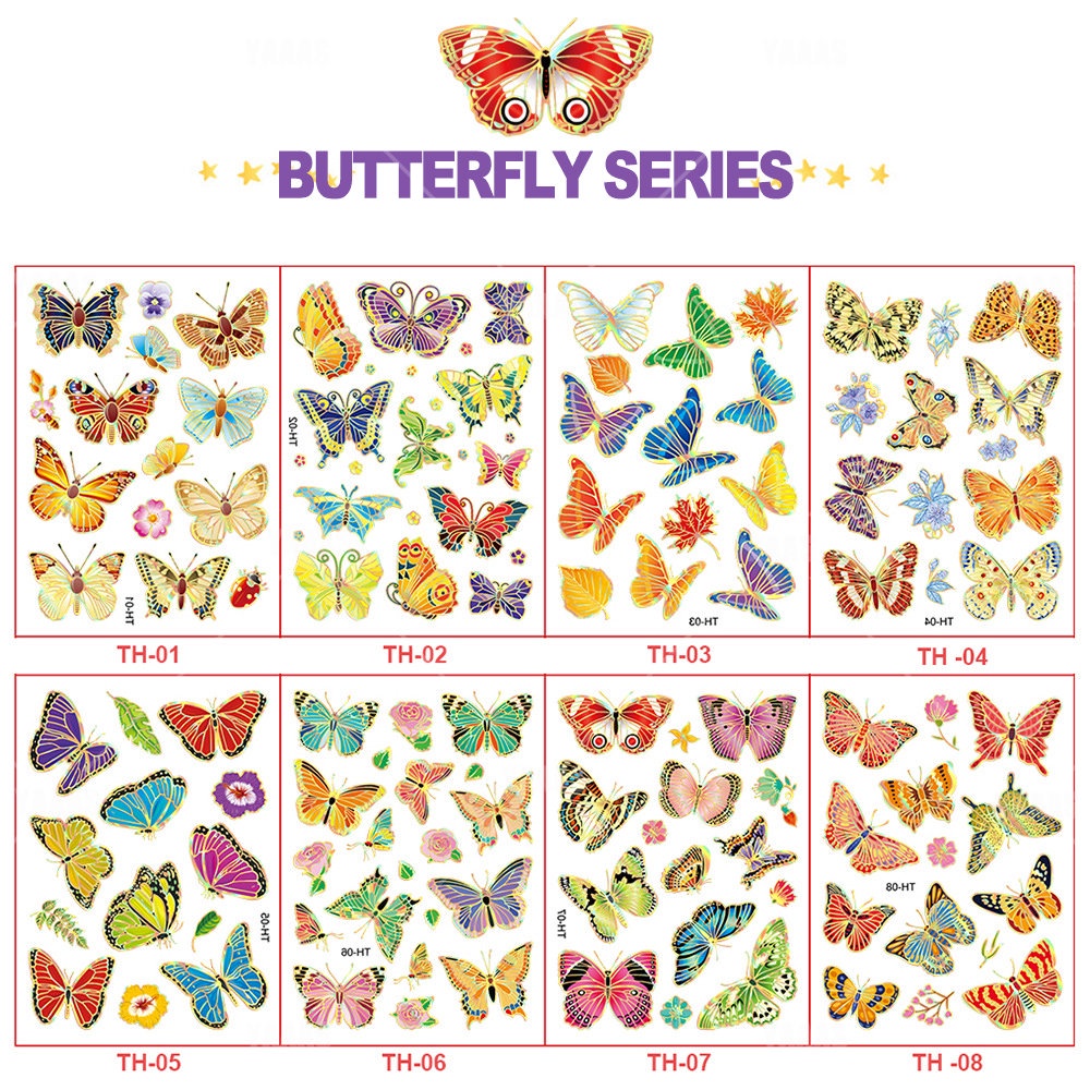 Gold Metallic Children Cartoon Tattoo Stickers Fantasy Party Cartoon ...