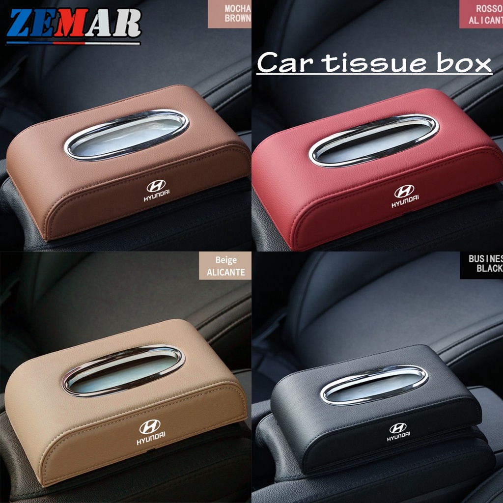Hyundai Premium Leather Car Tissue Box Hanging Tissue Box Auto Tissue ...