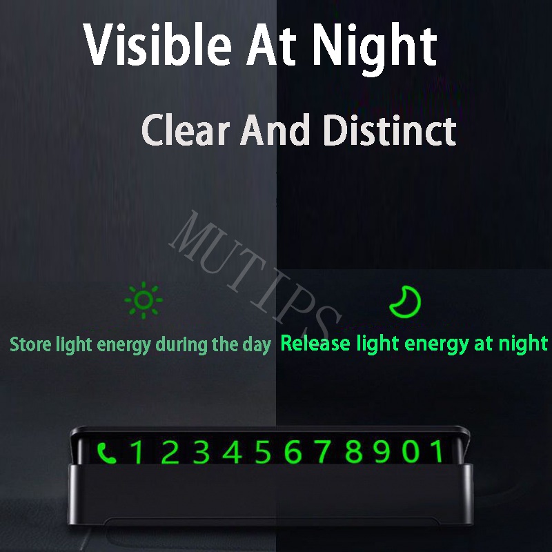 Hyundai Car Parking Phone Number Plate Box Hidden Luminous Holder For ...