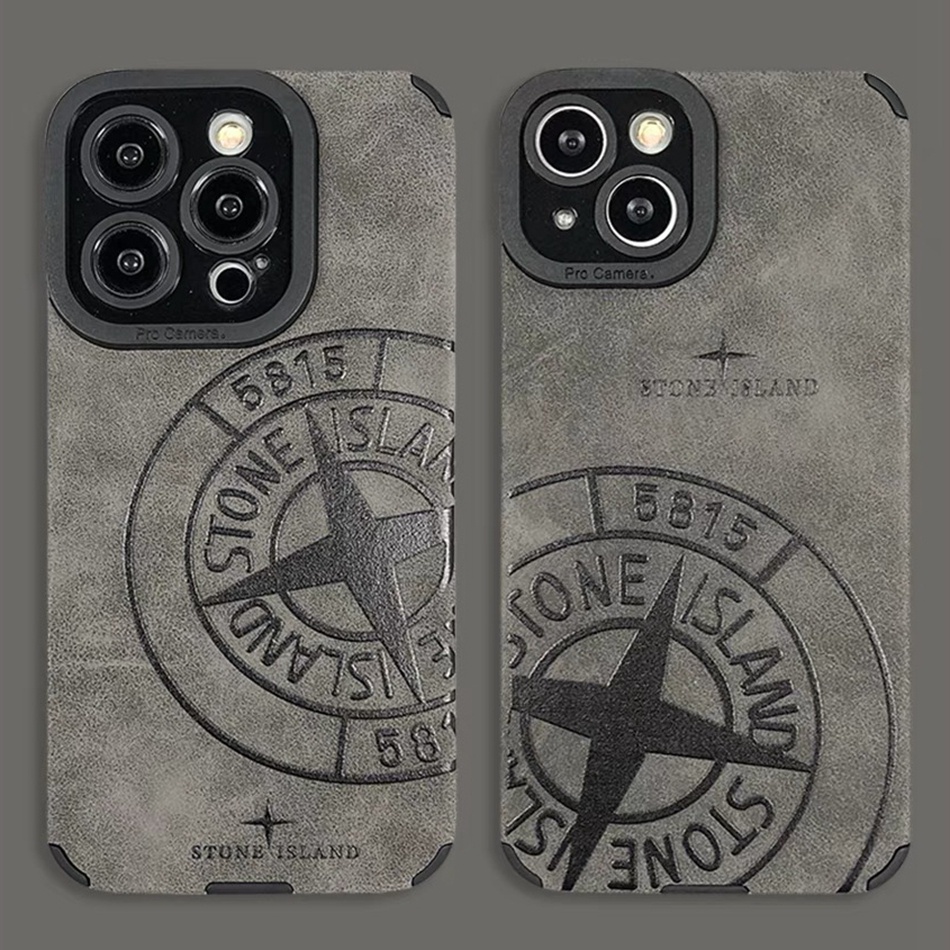 Stone island Leather Phone Case for iPhone 11 12 13 14 Pro Max Plus ...
