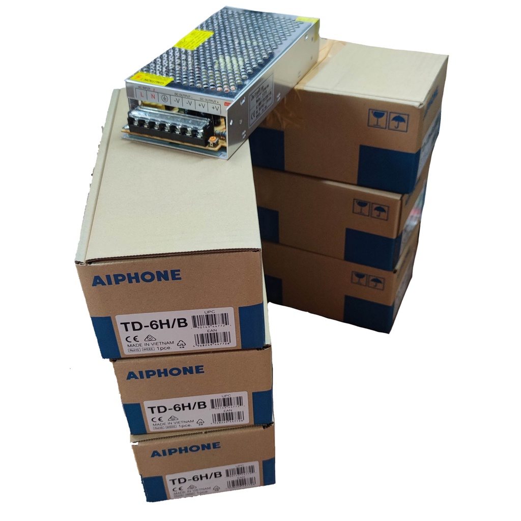Aiphone 6 Station Intercom All Master 6PCS TD-6H/B with Power Supply - (6PCS-TD-6H/B)+(Z1210 ...