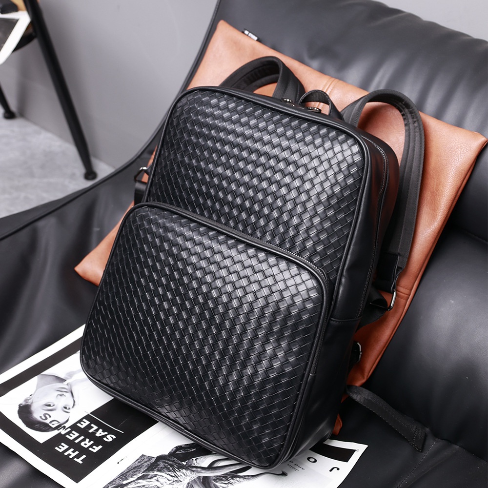 New Korean style woven backpack men's bag casual large capacity Men's ...
