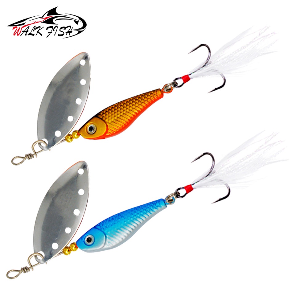 WALK FISH VIB Fishing Lure 9g 16.5g Rotating Spinner Spoon Hard Bait ...