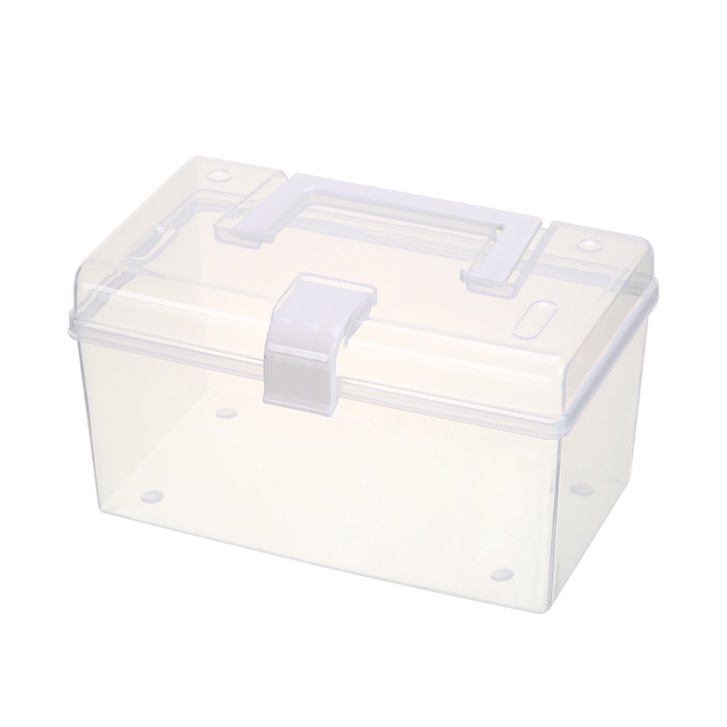 Shopware Clear Plastic Home Storage Box Carrying Case With Top Handle ...
