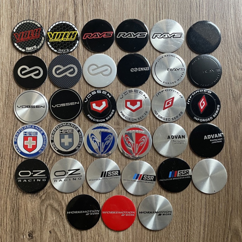 4pcs 45MM Hub Cap Center Sticker RAYS WORK SSR ADVAN OZ HRE ENKEI ...