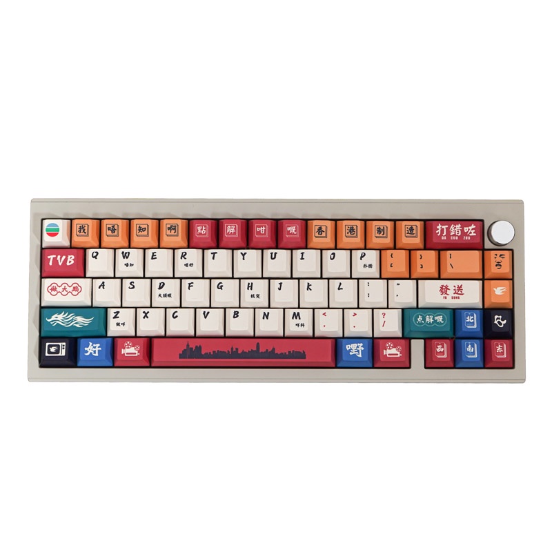 GMK Retro Keycaps Hong Kong style Cherry Profile MX PBT DYE-SUB Keycaps ...