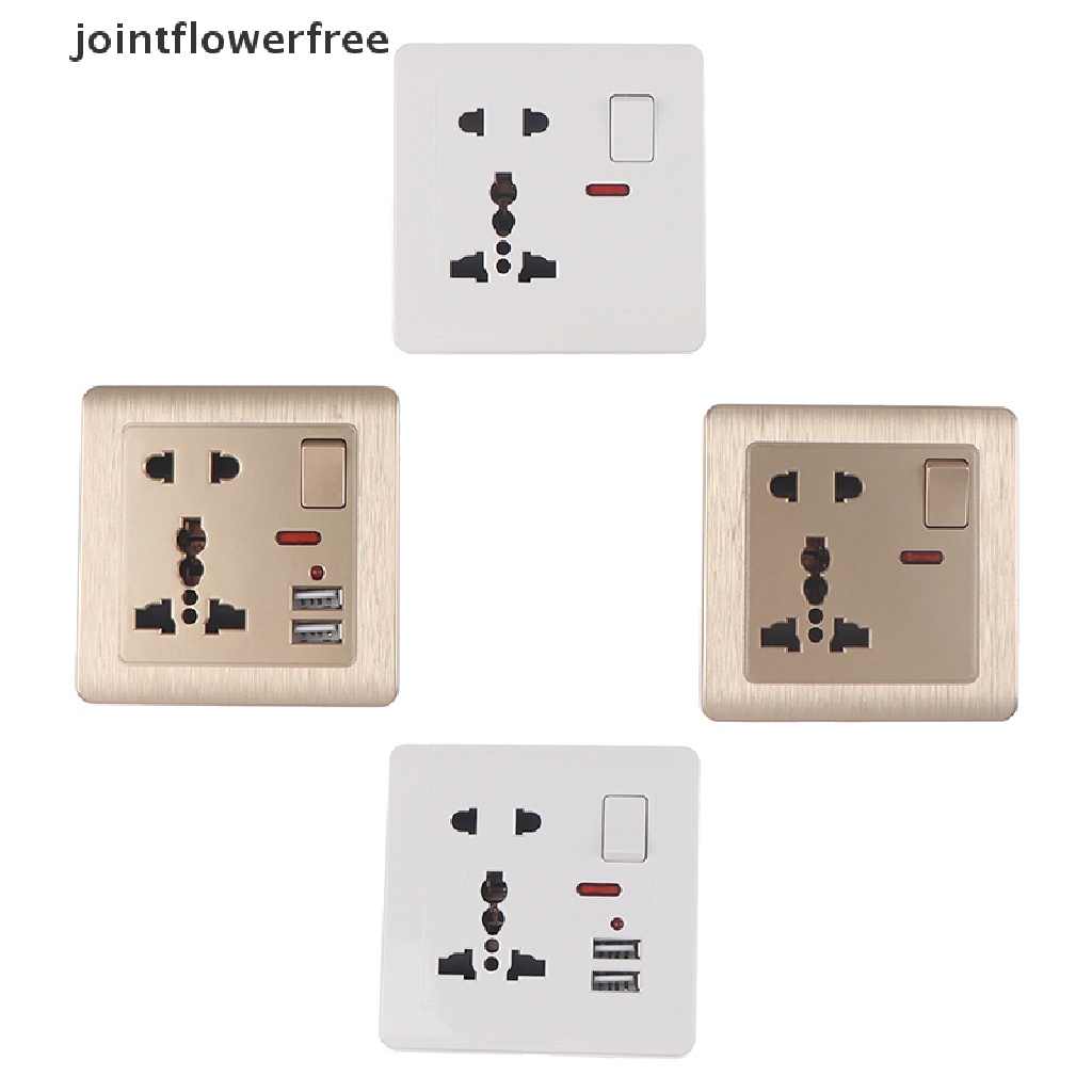 JLPH Universal Wall Socket With LED Light Switch 5 Hole USB Wall Power ...