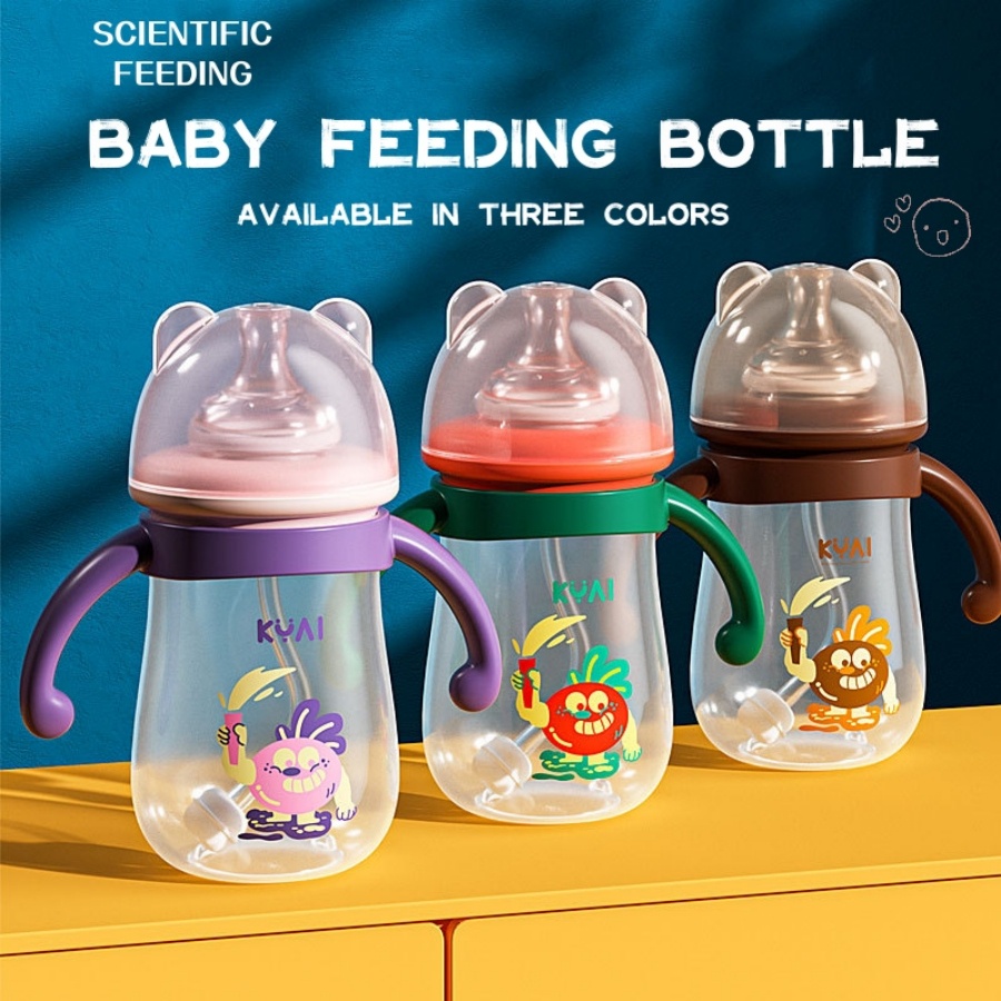 Newborn Baby Feeding Bottle Bionic Breast Milk Shock-Resistant Three-In ...