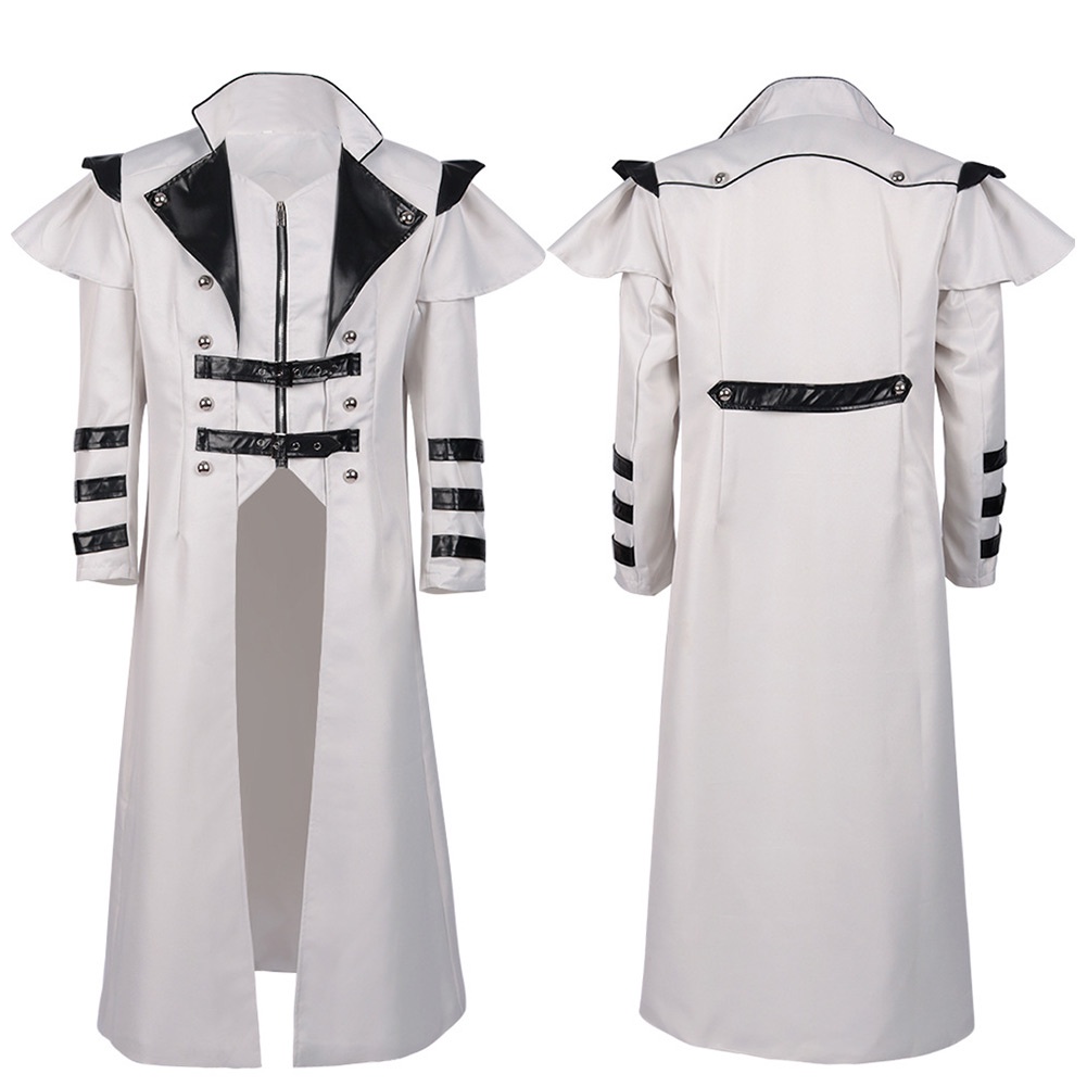 Retro Medieval Gothic Punk Long Coat Cosplay Costume Outfits Halloween ...