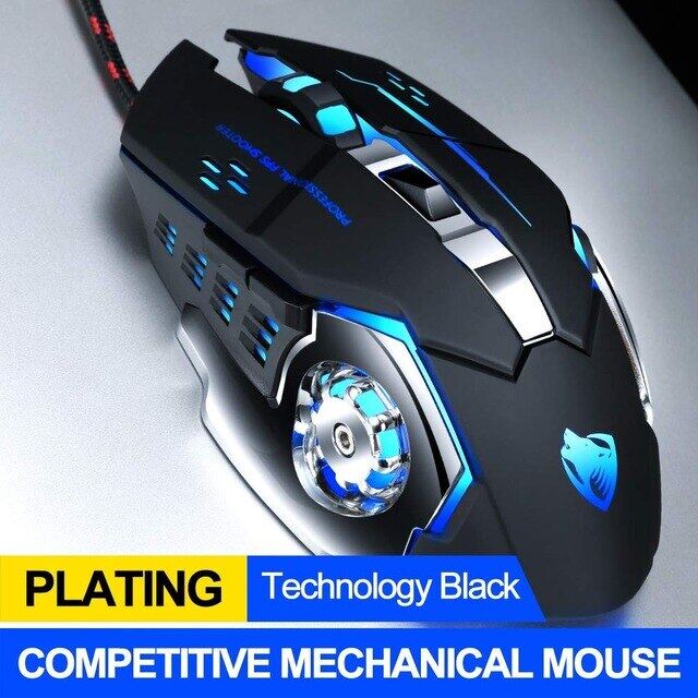 Answer1998 T-WOLF V6 USB Gaming Mouse Wired Computer Mice DZ2#T-WOLF V6 ...