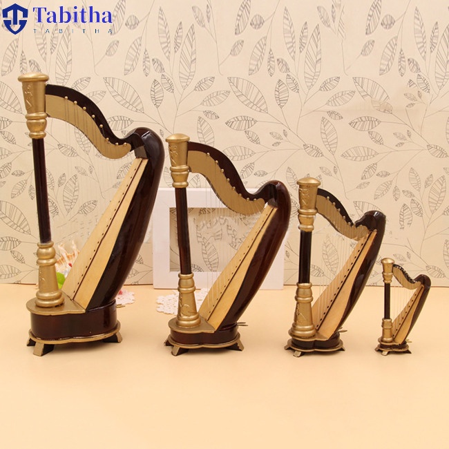 Tabitha Mini Harp Model Ornament Wooden Crafts Musical Instrument ...