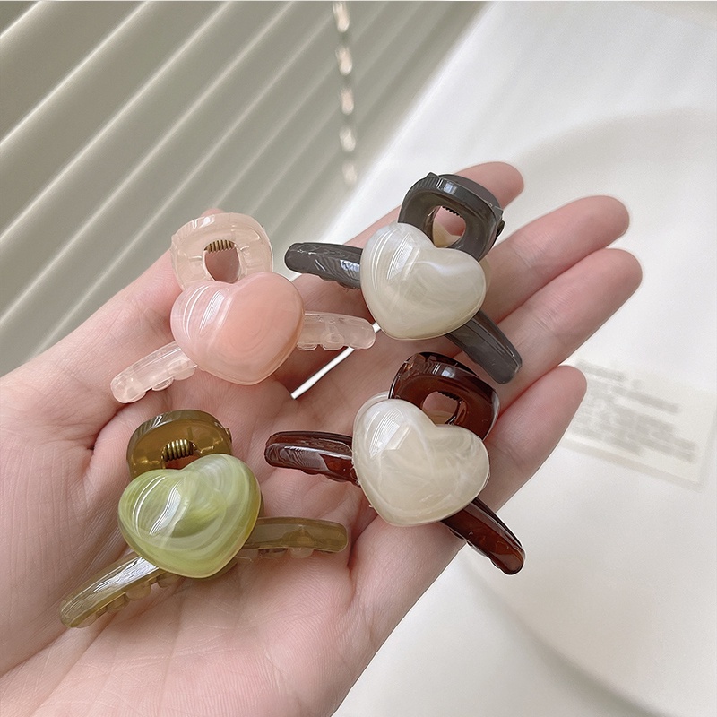 Acrylic Love Heart Small Clip Bangs Hair Clip Hairpin Side Cute Clips ...