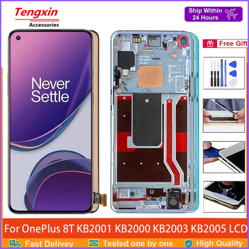 Tested Original 6.55"; oneplus 8t Display For OnePlus 8T KB2001 KB2000 ...