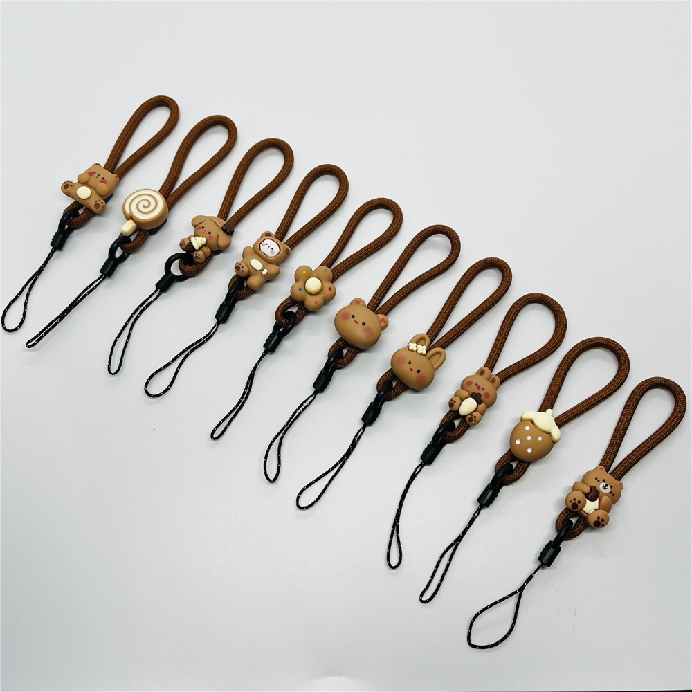 Cute Strawberry Bear Rabbit Lanyard Fabric Mobile Phone Sling Hanging ...