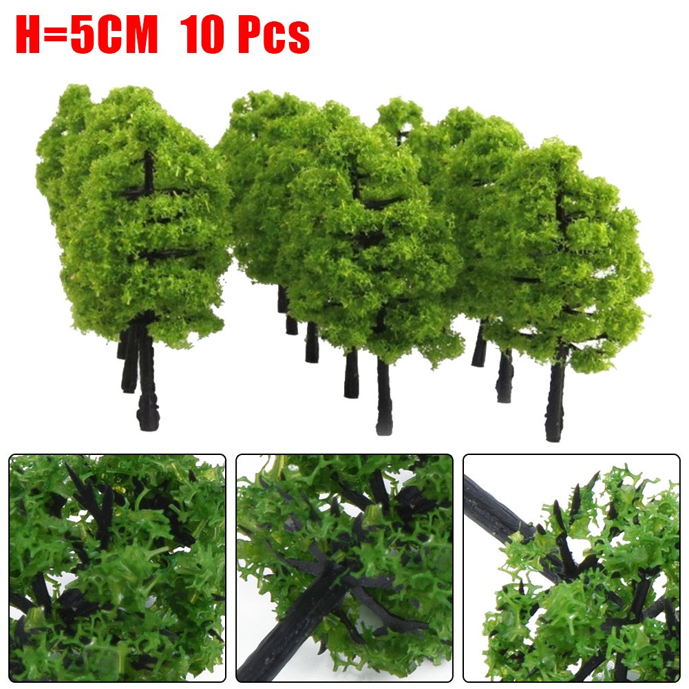 10 Pcs 5cm Model Trees for Train Railroad Scenery Landscape Park ...