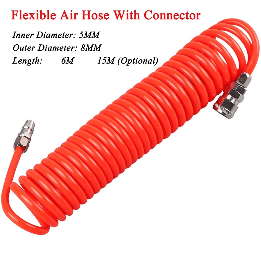 EVA Polyurethane PU Air Compressor Hose Tube Pneumatic Hose Spring Air Pipe Tool 3M / 6M / 12M ...