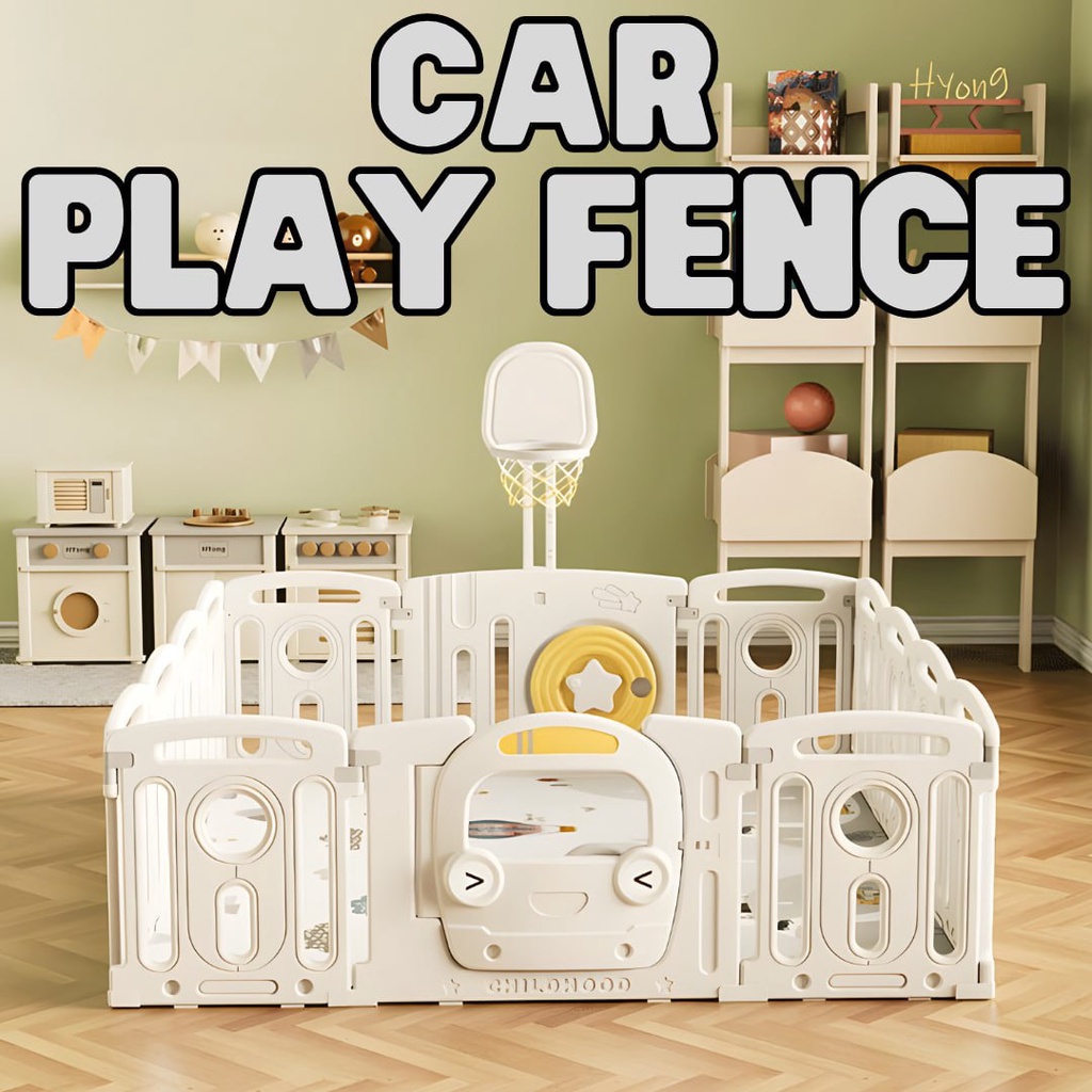 BYJ Car Foldable Playpen Fence with Basketball for Kids Safety Play ...