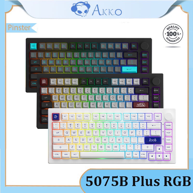 Akko Black Cyan/Blue on White/Dracula Castle 5075B Plus RGB LED ...