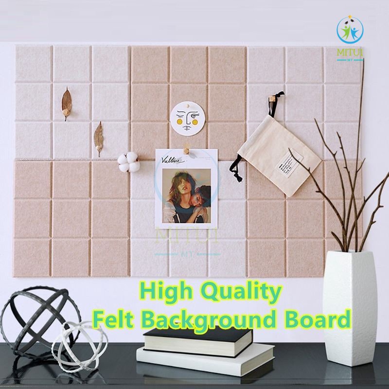 DIY Grid Felt Background Board Nordic Square Bulletin Cork Board ...
