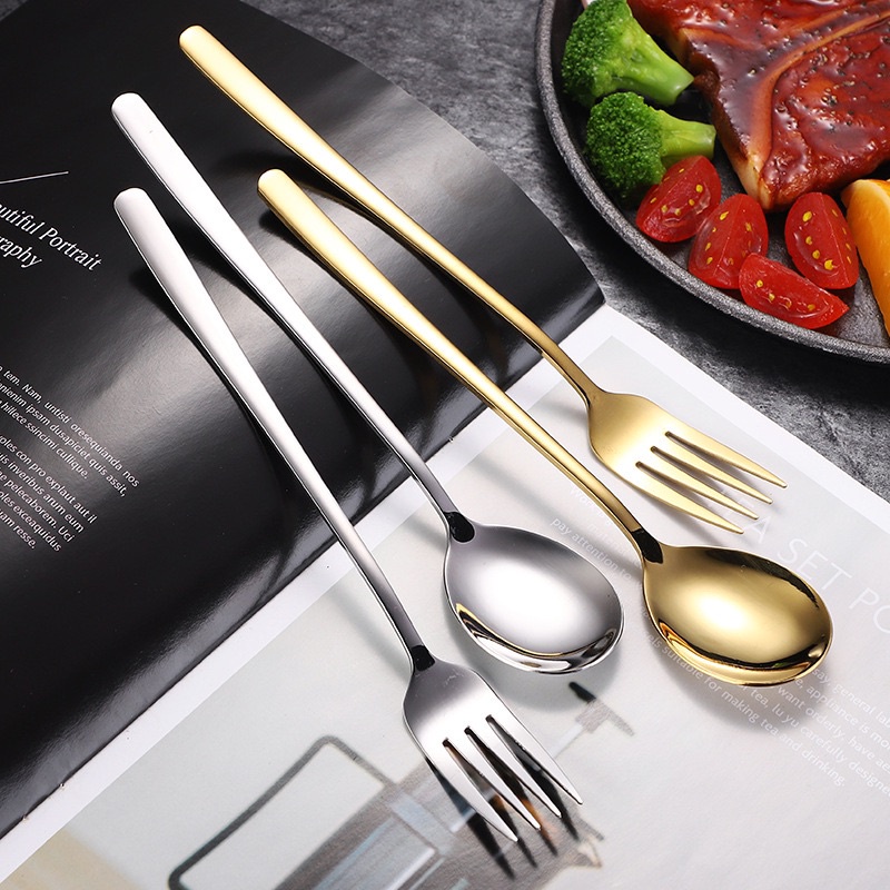 Korean Style 2in1 Utensils Set Stainless Steel Cutlery Set Spoon And ...
