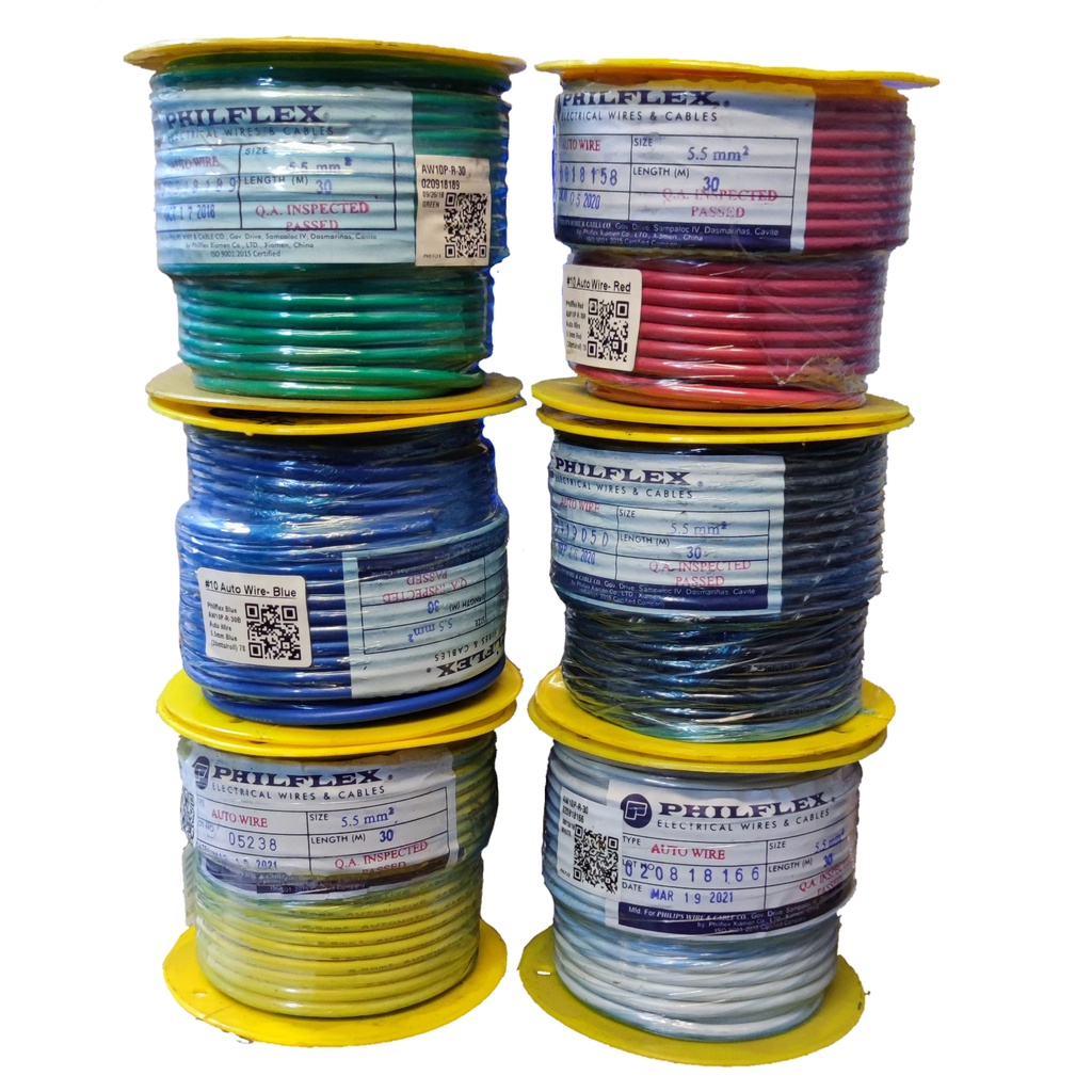 Philflex Autowire AWG 10 ( 5.5 mm), Automotive Wire #10 (5.5 mm), Auto ...