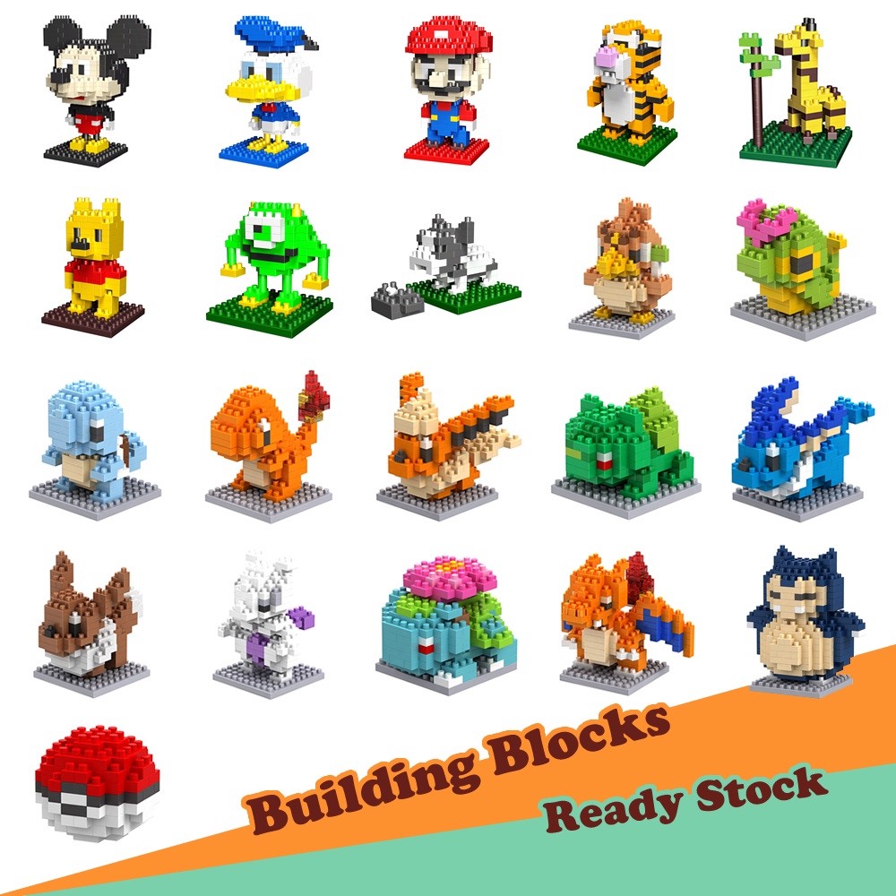 Ready Stock--20 Types DIY Pokemon Compatible Mini Building blocks ...