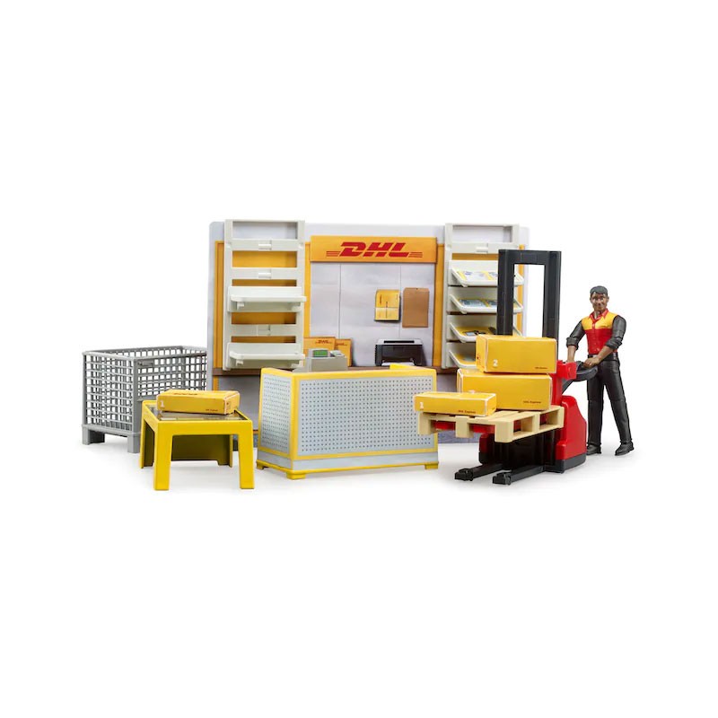 BRUDER WOLD DHL SHOP WITH HAND PALLET TRUCK (BRU62251) | Shopee Philippines
