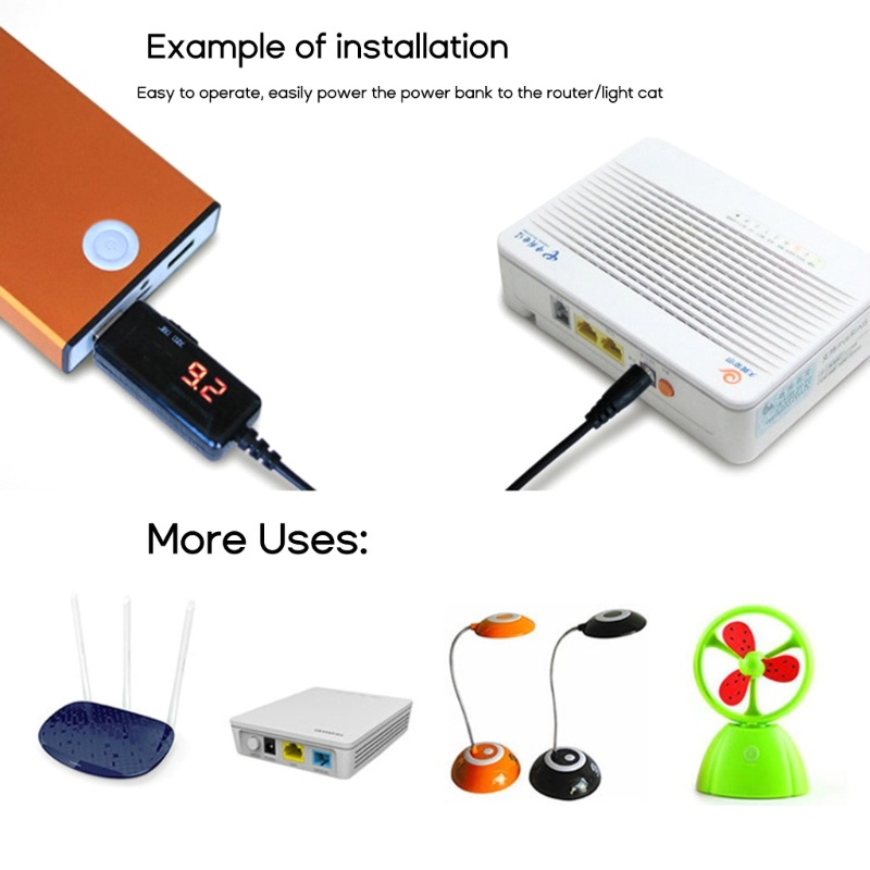 R* USB to DC 5V 9V 12V Adapter Converter Cable USB to 8PCS DC Jack for Router Fan | Shopee ...